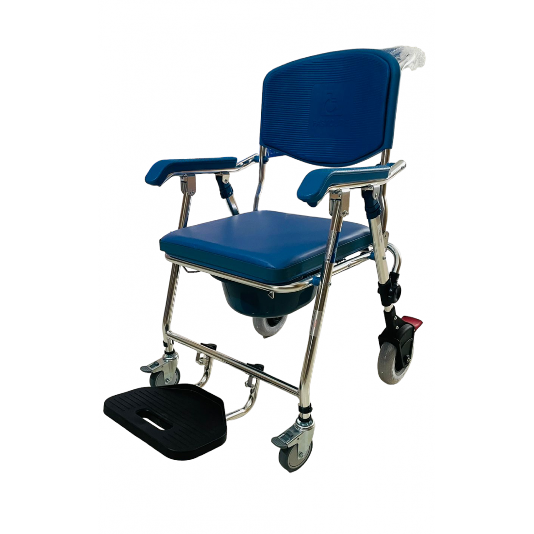 Lightweight Foldable Aluminium Roll-over Shower Commode Chair